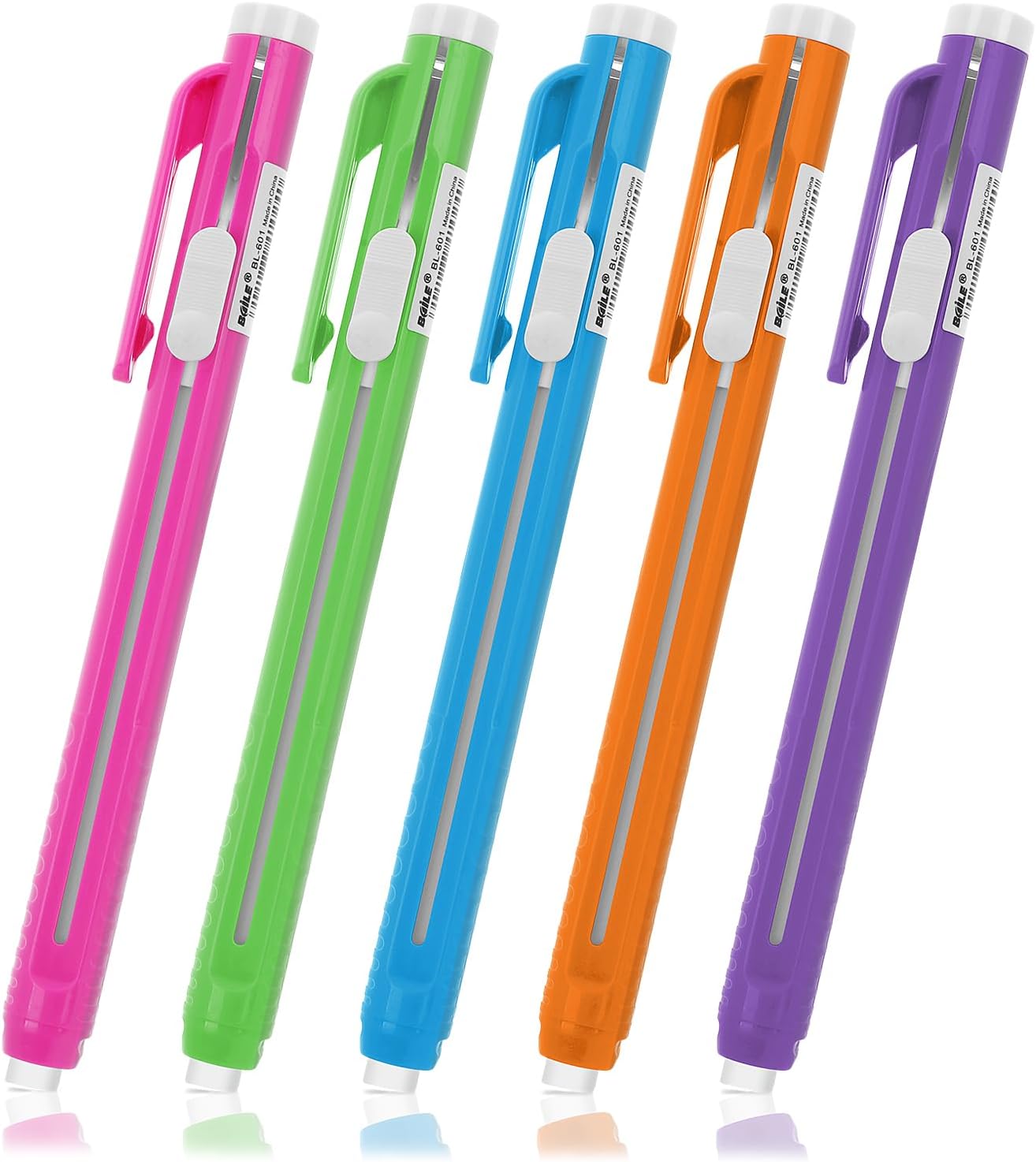 Molain 10 Pcs Pen-Style Erasers Set, 5 Retractable Click Eraser Pen ...
