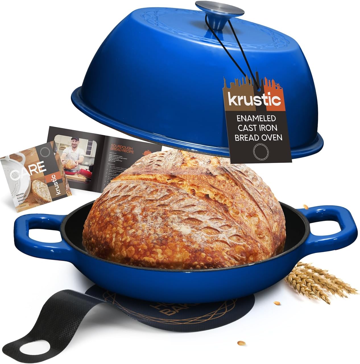 Amazon.com: Vivicreate 3.5 Quart Enamel Cast Iron Dutch Oven Pot with ...