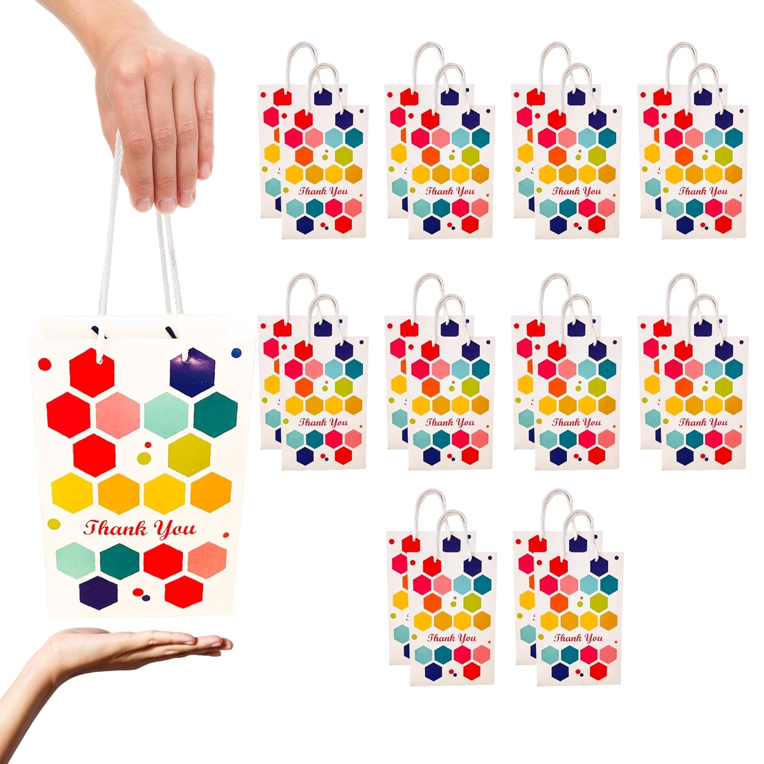 Birthday Popper Premium Small Thank You Paper Goody Bags for Return ...
