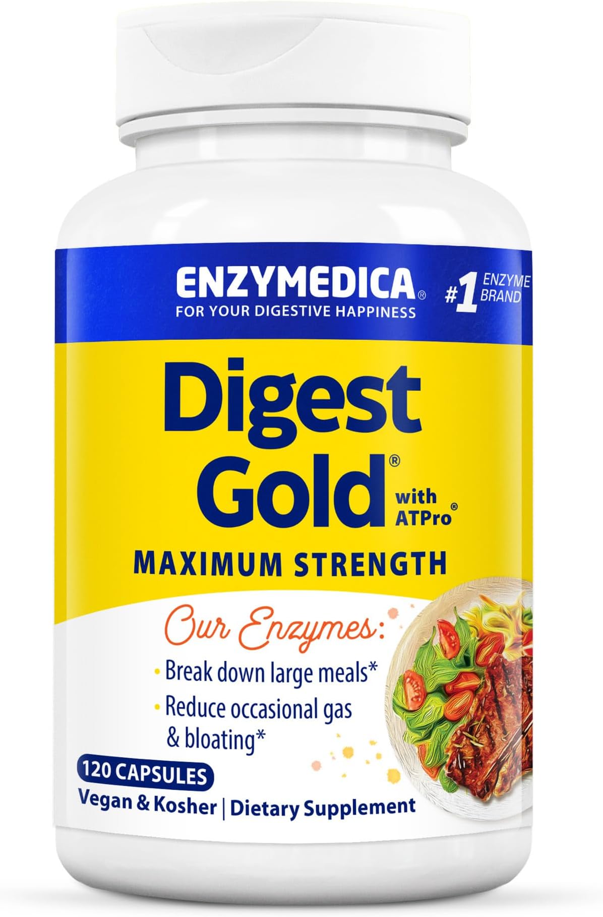 Amazon.com: Enzymedica Digest Gold + ATPro, Maximum Strength Enzyme ...