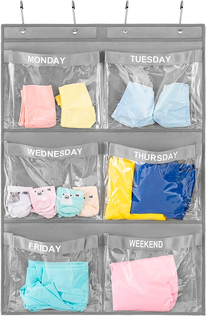 Amazon.com: TEMUORG Weekly Clothes Organizer Day of Week School ...