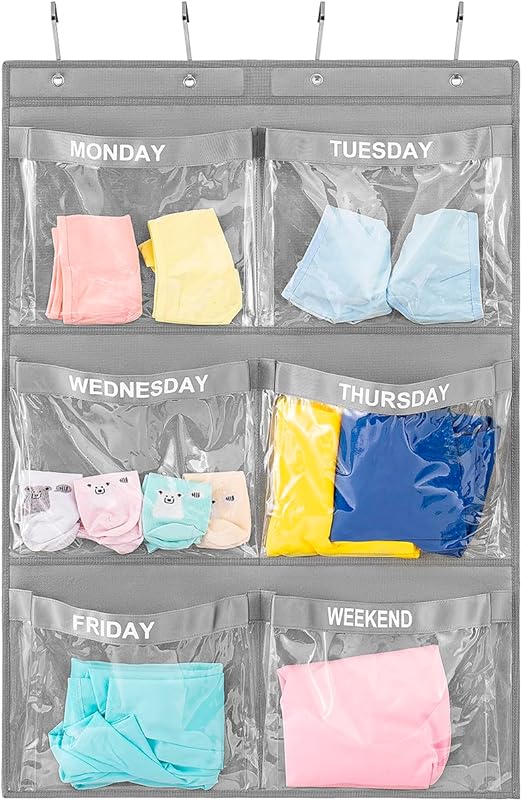 Amazon.com: TEMUORG Weekly Clothes Organizer Day of Week School ...