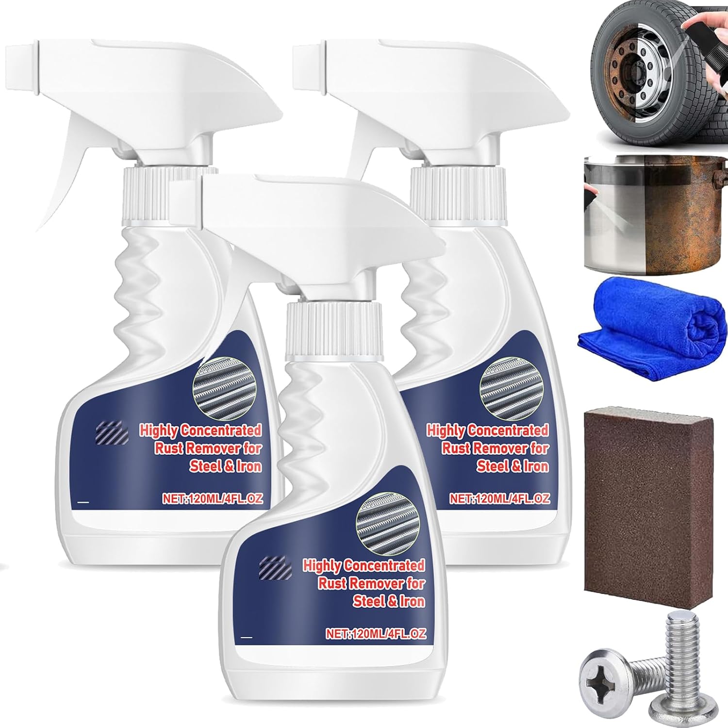 Amazon.com: Acssart Rust Remover, 500ML Heavy-Duty Metal Rust Remover ...