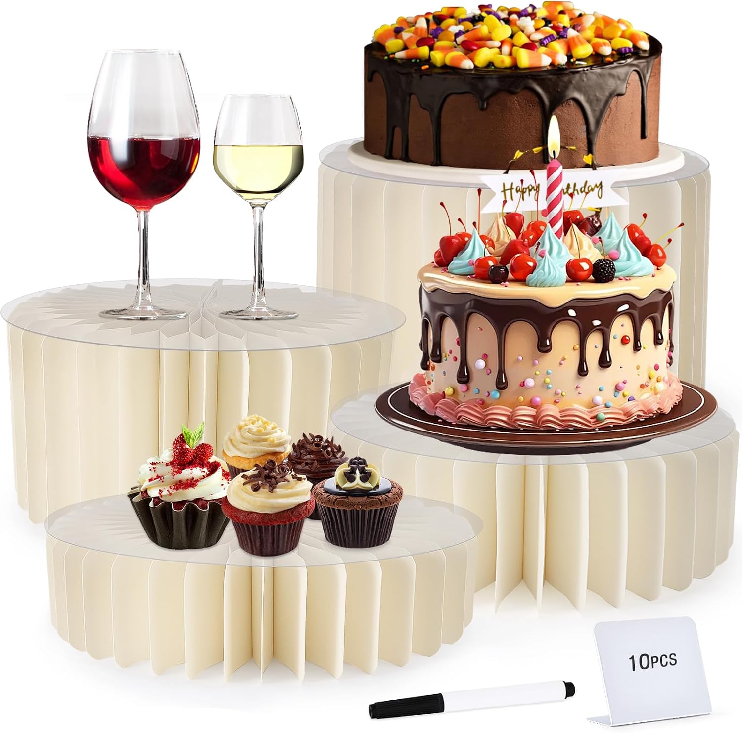 Amazon.com: Buffet Risers, 11.8in Large Foldable Display Stand Food ...