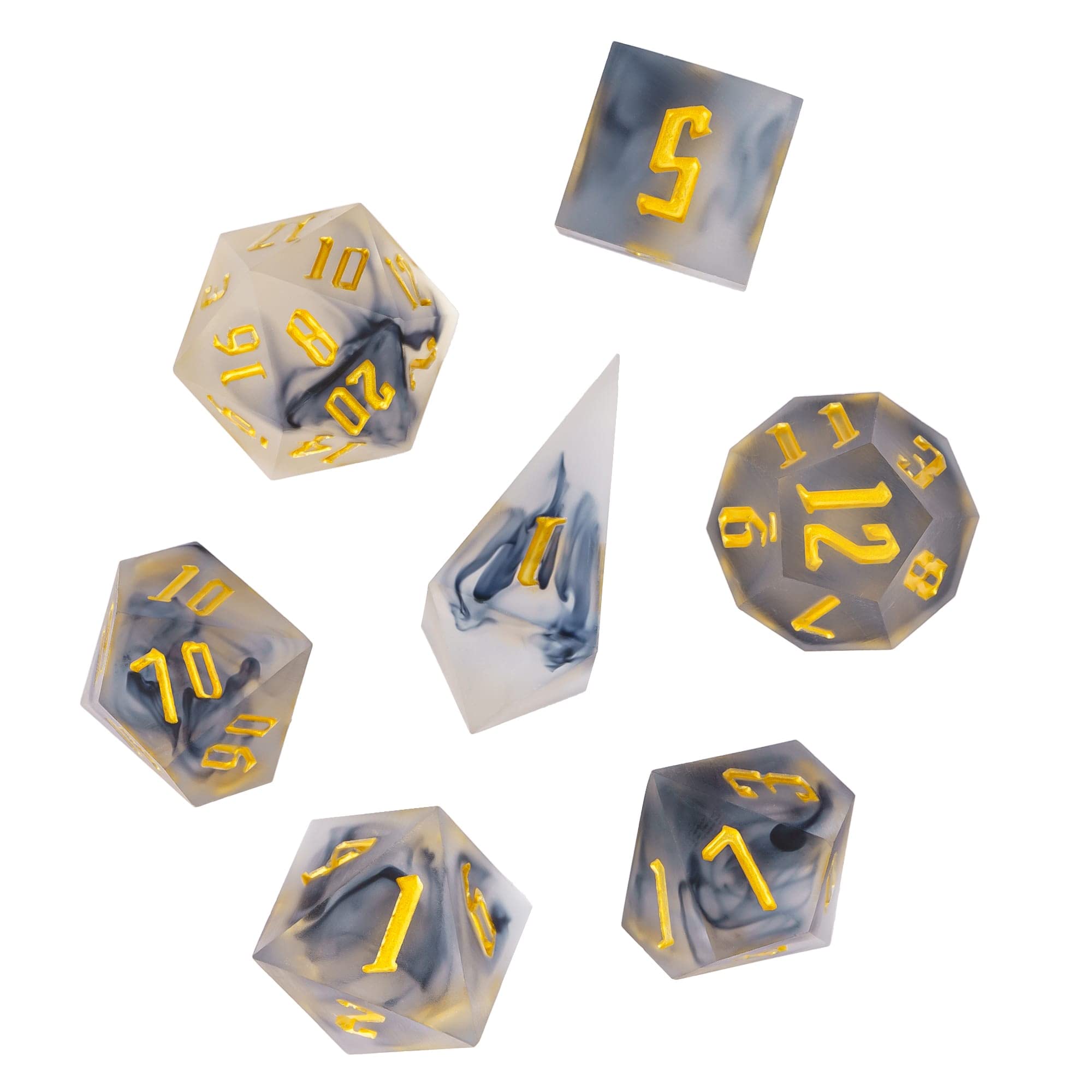 Amazon.com: Cusdie Frosted Dice Sharp Edges DND Dice, 7 PCs D&D Dice ...