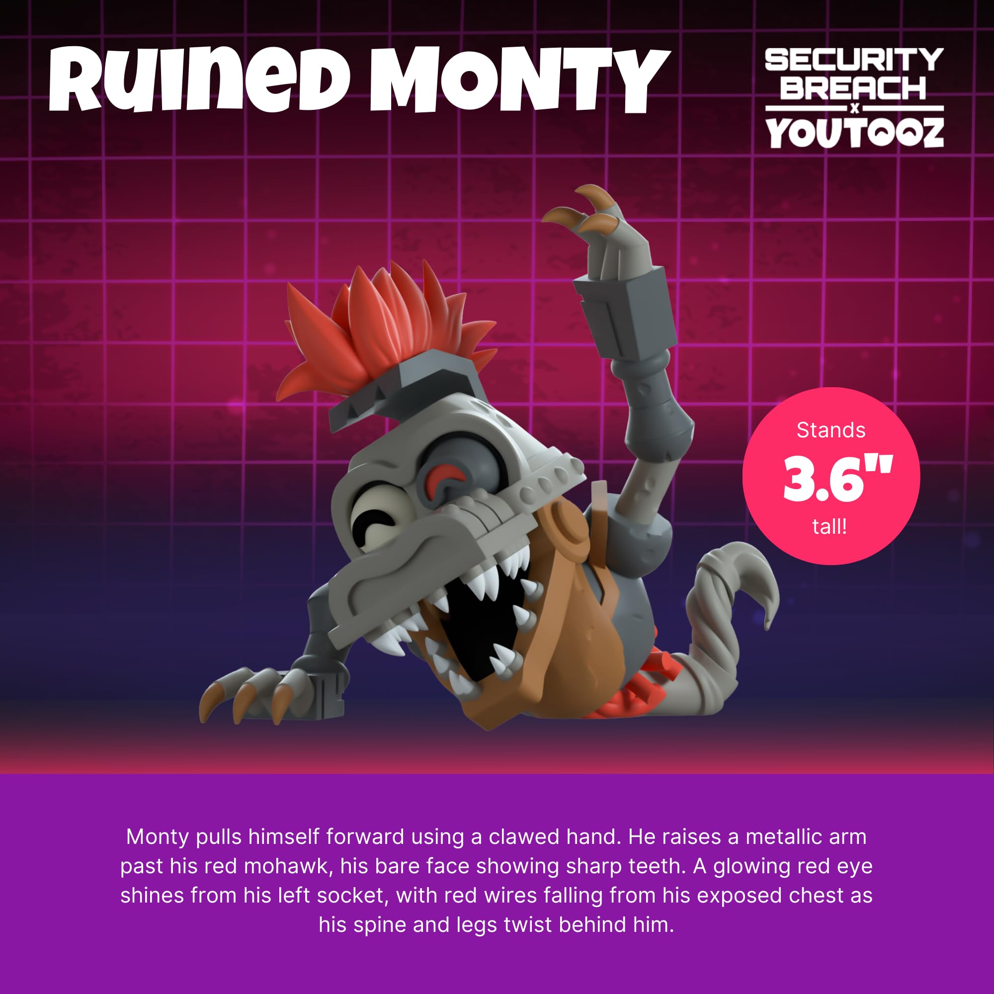 Snapklik.com : Youtooz FNAF Ruined Monty 3.6 Vinyl Figure