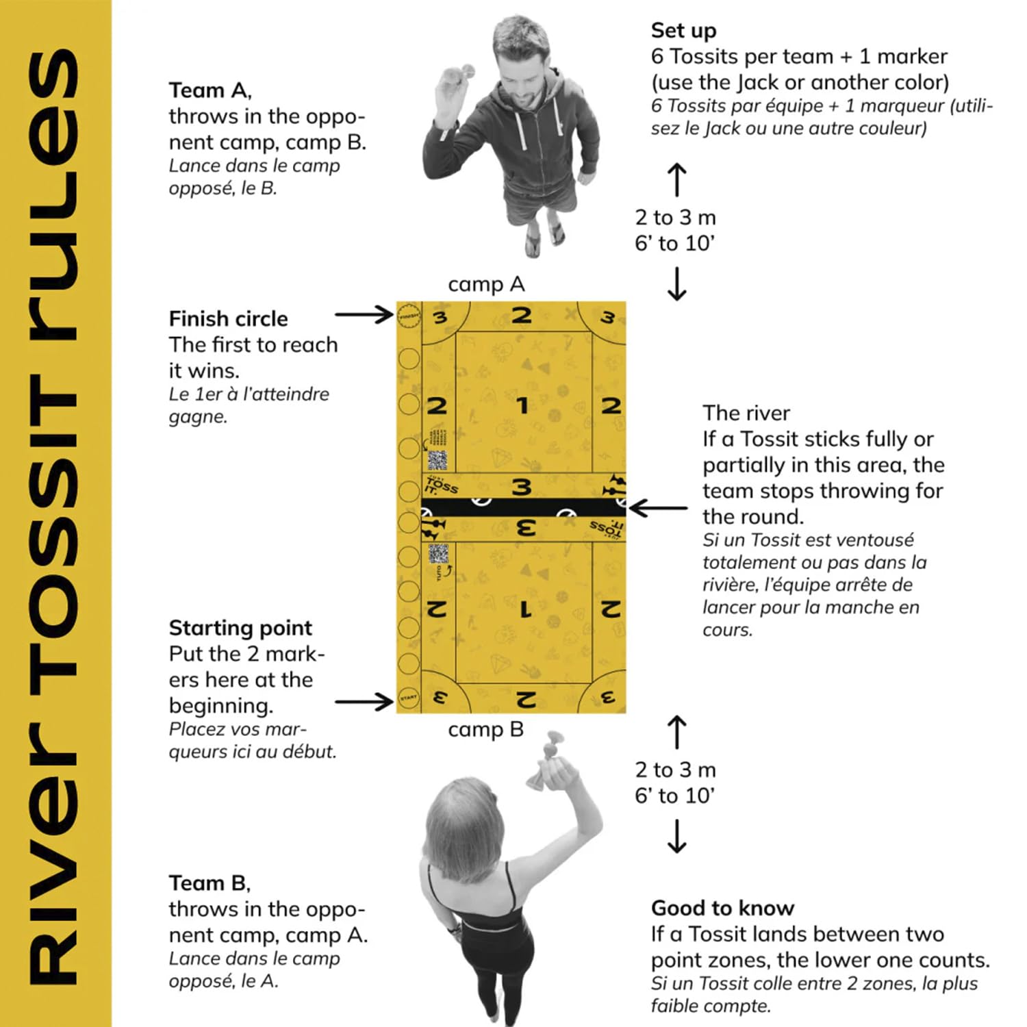 TOSSIT Board, Dart Game Board Indoor Outdoor Petanque, Silicone, Multiple Game Modes, Fun with ...