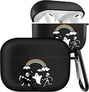 Amazon.com: Kokaaee for AirPod Pro Case Cover Black Skull Skeleton Cute ...