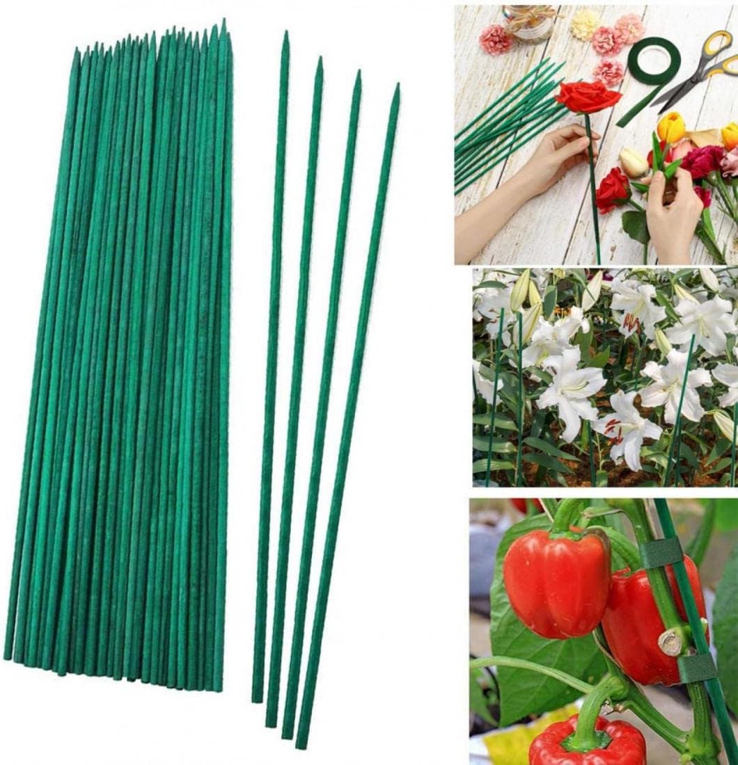 HOHOVYVY 10Pcs Garden Plant Stakes Green Plant Support Sticks, Plant ...
