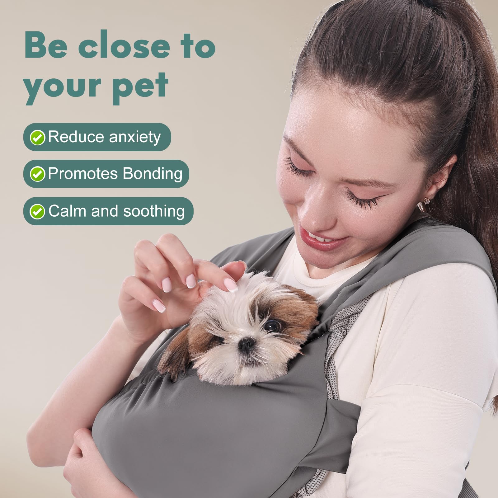 Snapklik.com : Supet Dog Sling Carrier For Small Pets, Hands Free Cat ...