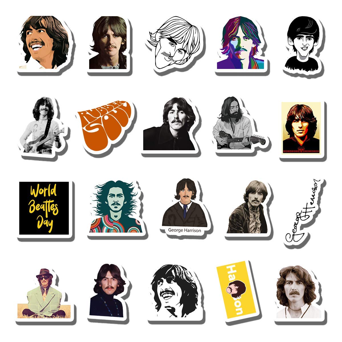 Amazon.com: 20 PCS Stickers Pack George Aesthetic Harrison Vinyl ...