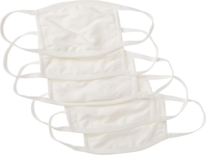 Amazon.com: Reusable Cotton Face Mask, White / Cream, (Pack of 50 ...