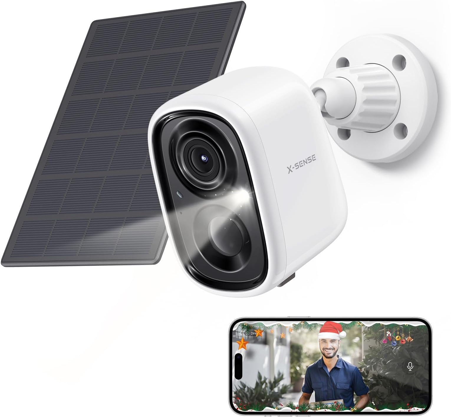 X-Sense Camera Surveillance WiFi Exterieure sans Fil Solaire, Caméra de ...