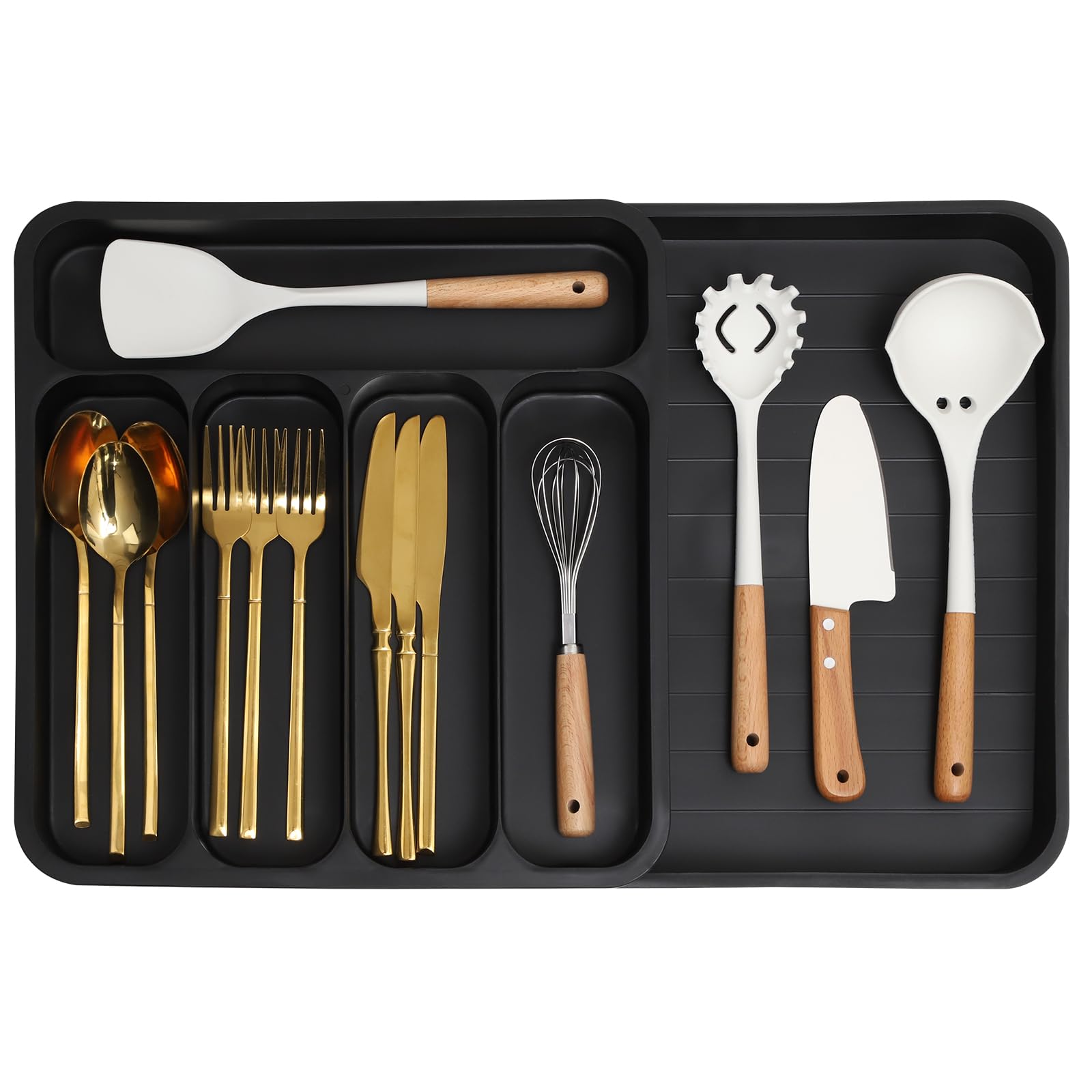 Yafe Cutlery Drawer Organiser, Expandable Kitchen Drawer Organiser ...