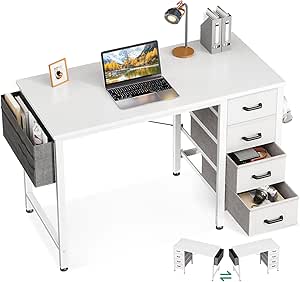 Amazon.com: Casaottima 32-Inch Small Computer Desk with 4 Fabric ...