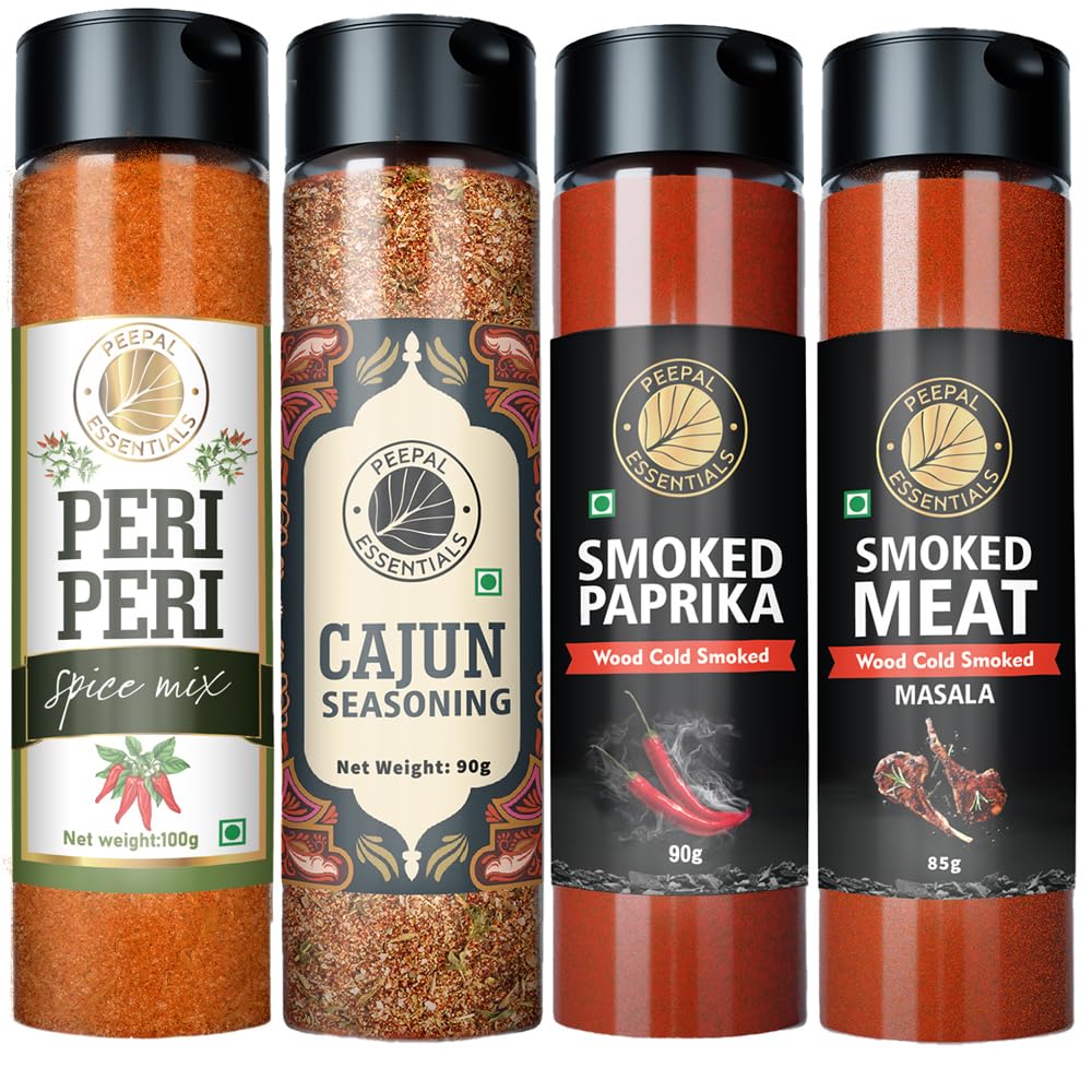 Peepal Essentials Peri Peri(100g), Cajun(90g), Smoked Meat Masala(85g ...