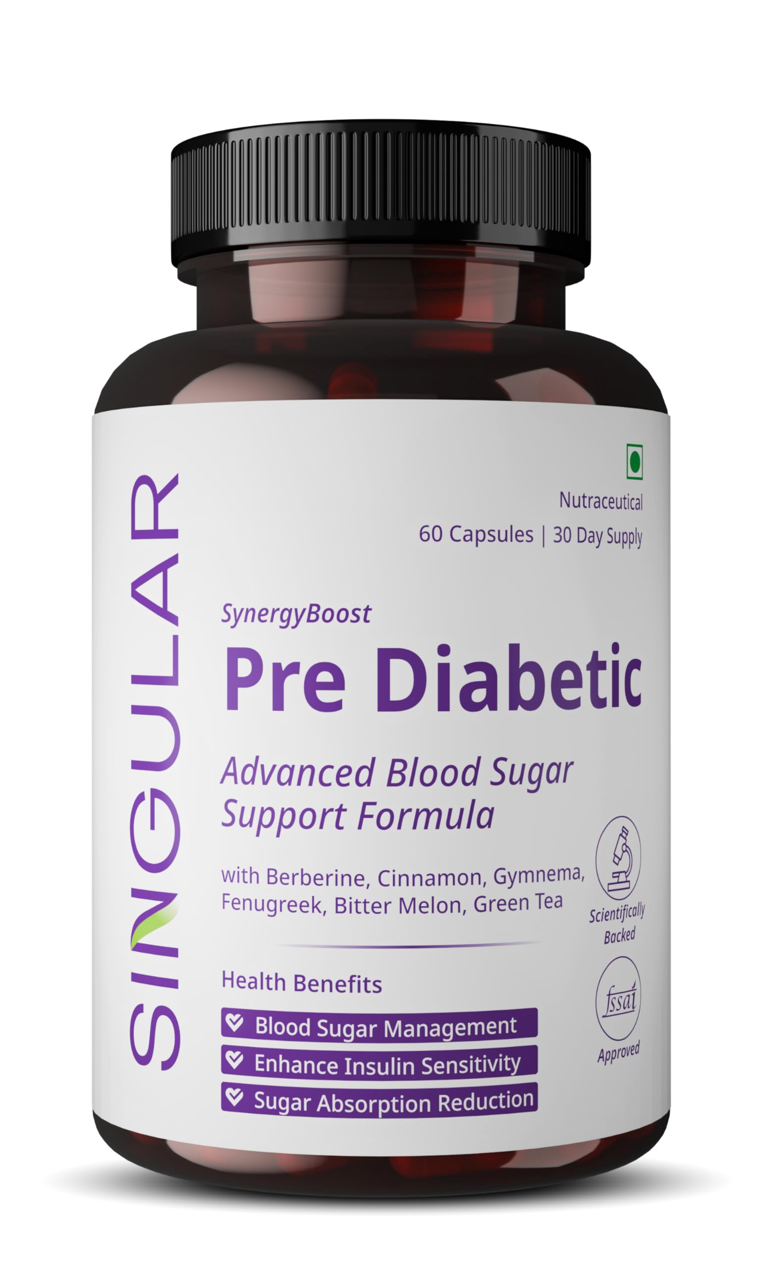Buy Singular Pre Diabetic Advanced Blood Sugar Support FSSAI approved ...