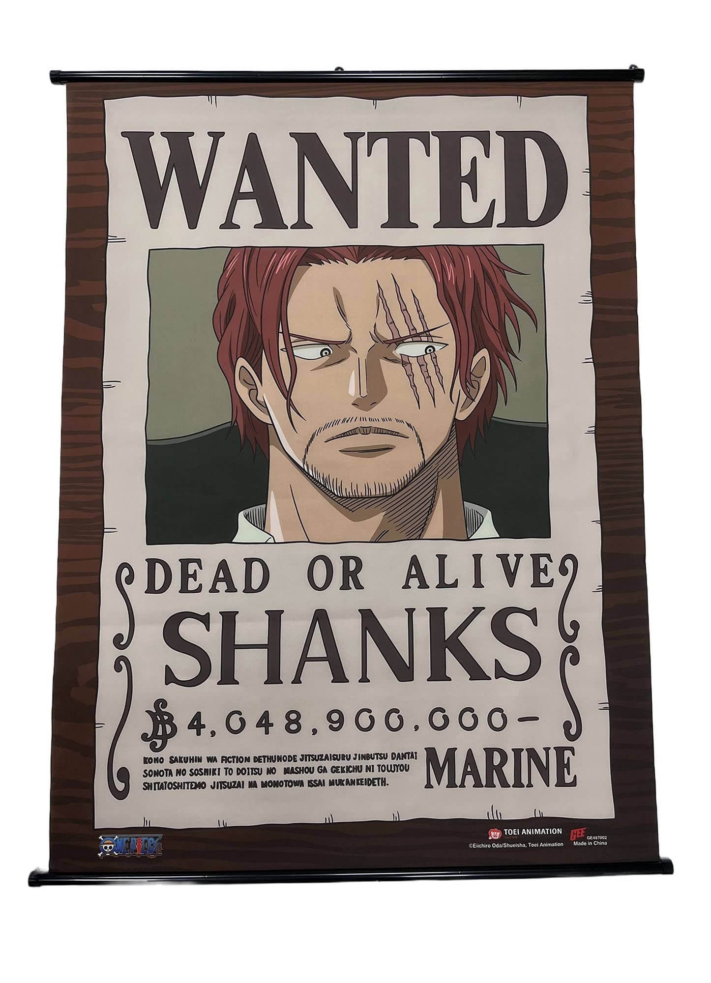 Amazon.com: One Piece - Wanted Posters Shanks Wall Scroll 31" W x 43" H ...