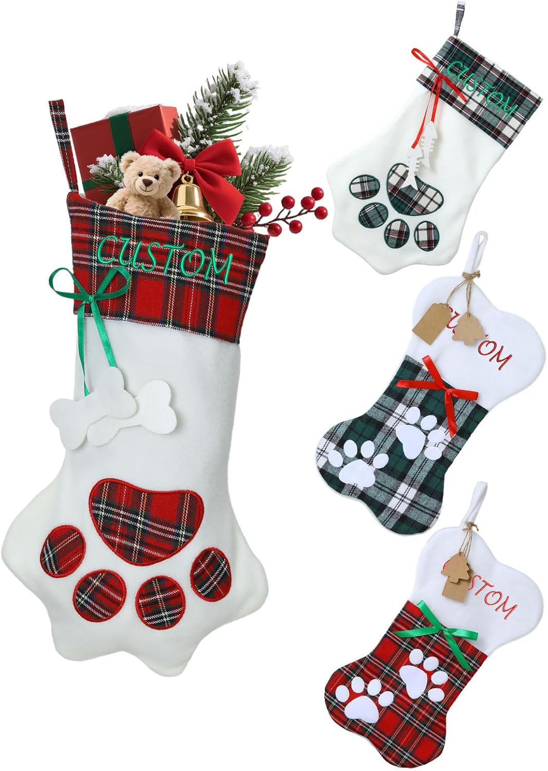 Amazon.com: Custom4U Personalized Christmas Stockings with Name Custom ...