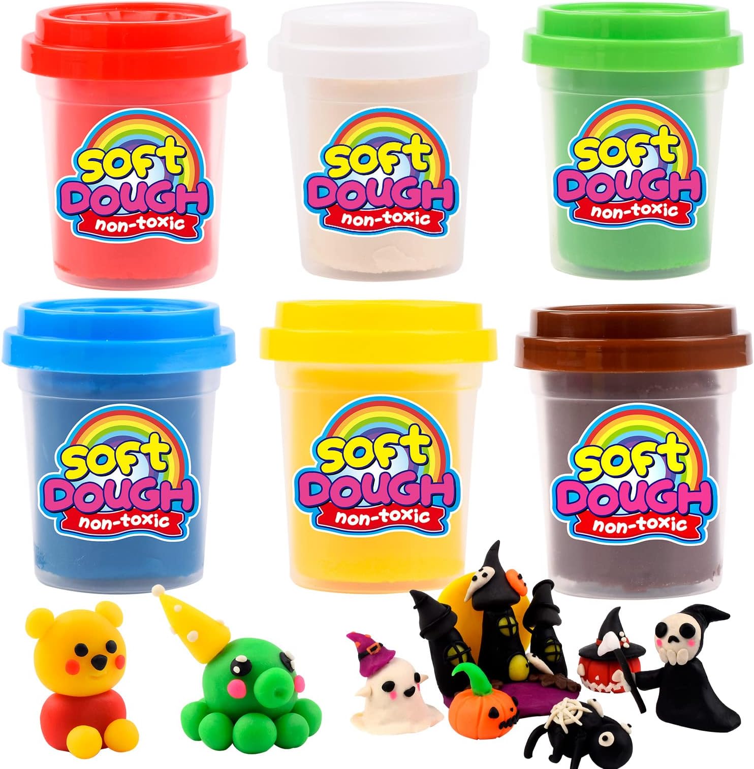 Amazon.com: Modeling Dough Set with 6 Pack,Including Red Blue Green ...