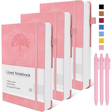 Amazon.com : Lined Journal Notebook for Women Men, 3 Pack A5 Small ...