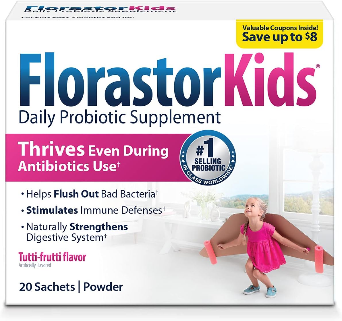 Amazon.com: Florastor Kids Daily Probiotic Supplement, Tutti-Frutti ...