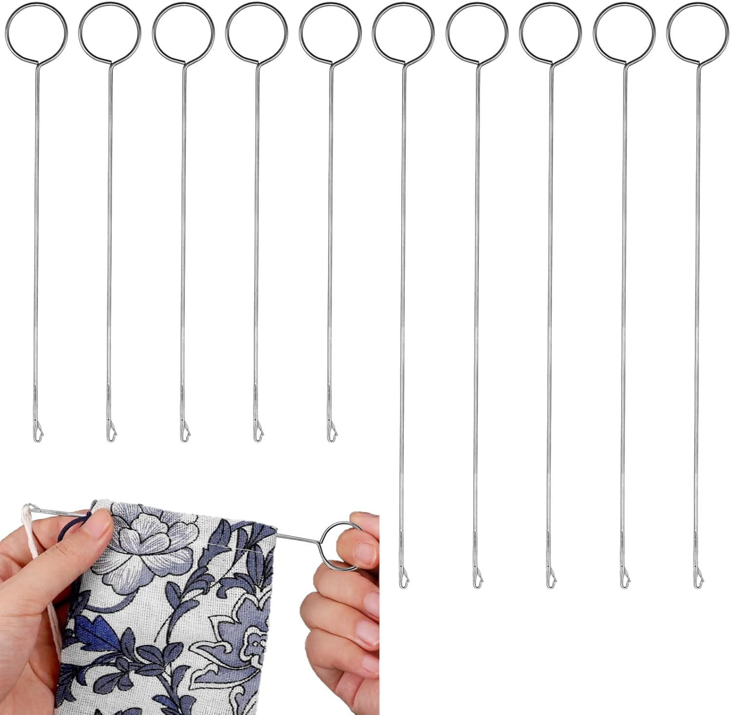 Amazon.com: 10 Pack Sewing Loop Turner Hook 10.43" & 6.89" Stainless ...