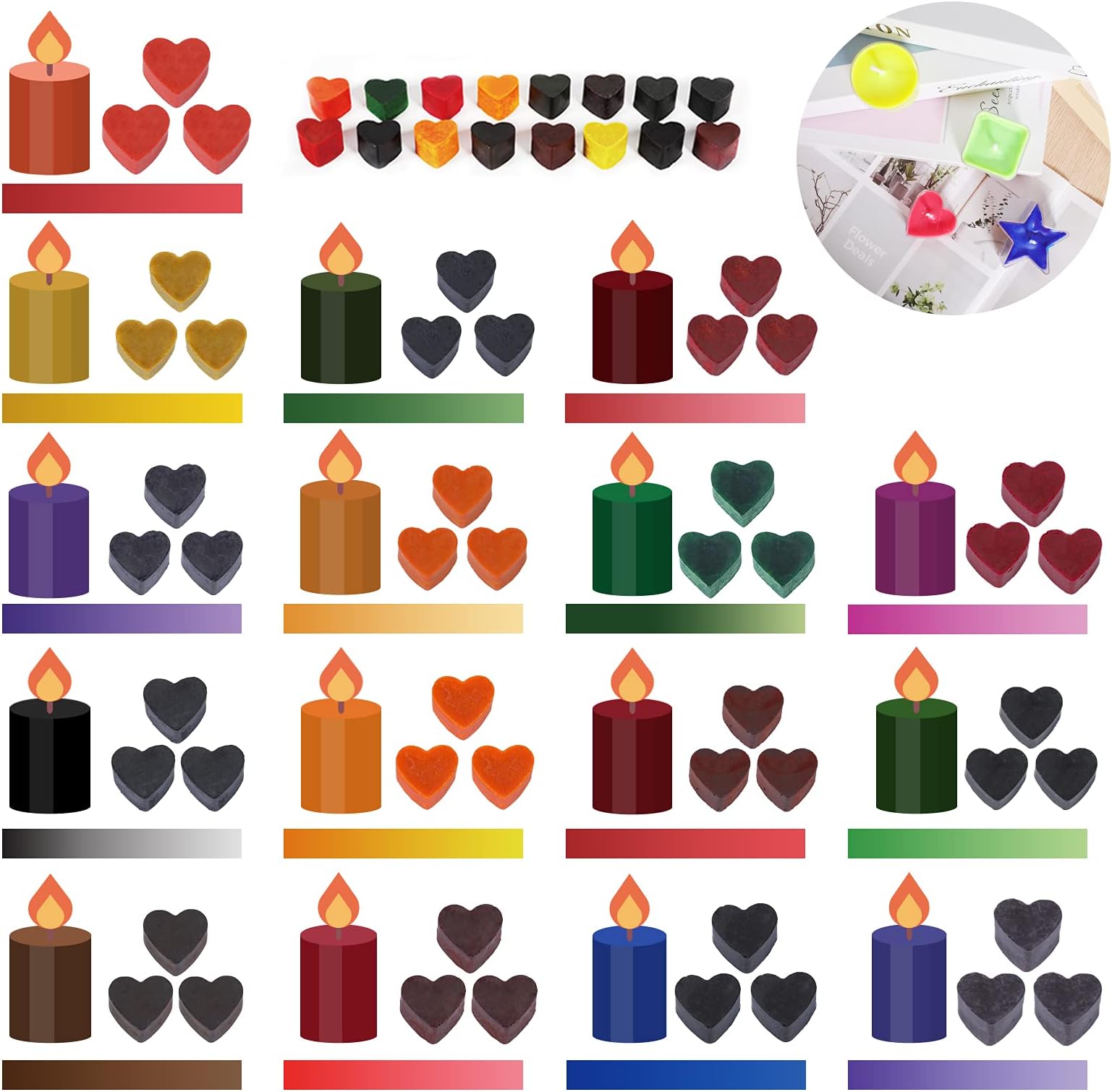 Amazon.com: Candle Dye Set, 16 Colors Candle Wax Dye for Candle Making ...