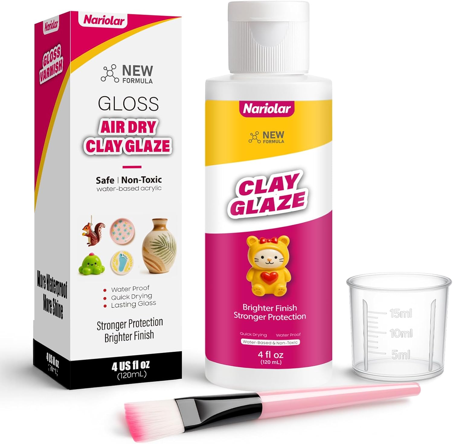 Amazon.com: Nariolar Air Dry Clay Glaze - 4fl oz/120ml Clay Varnish ...