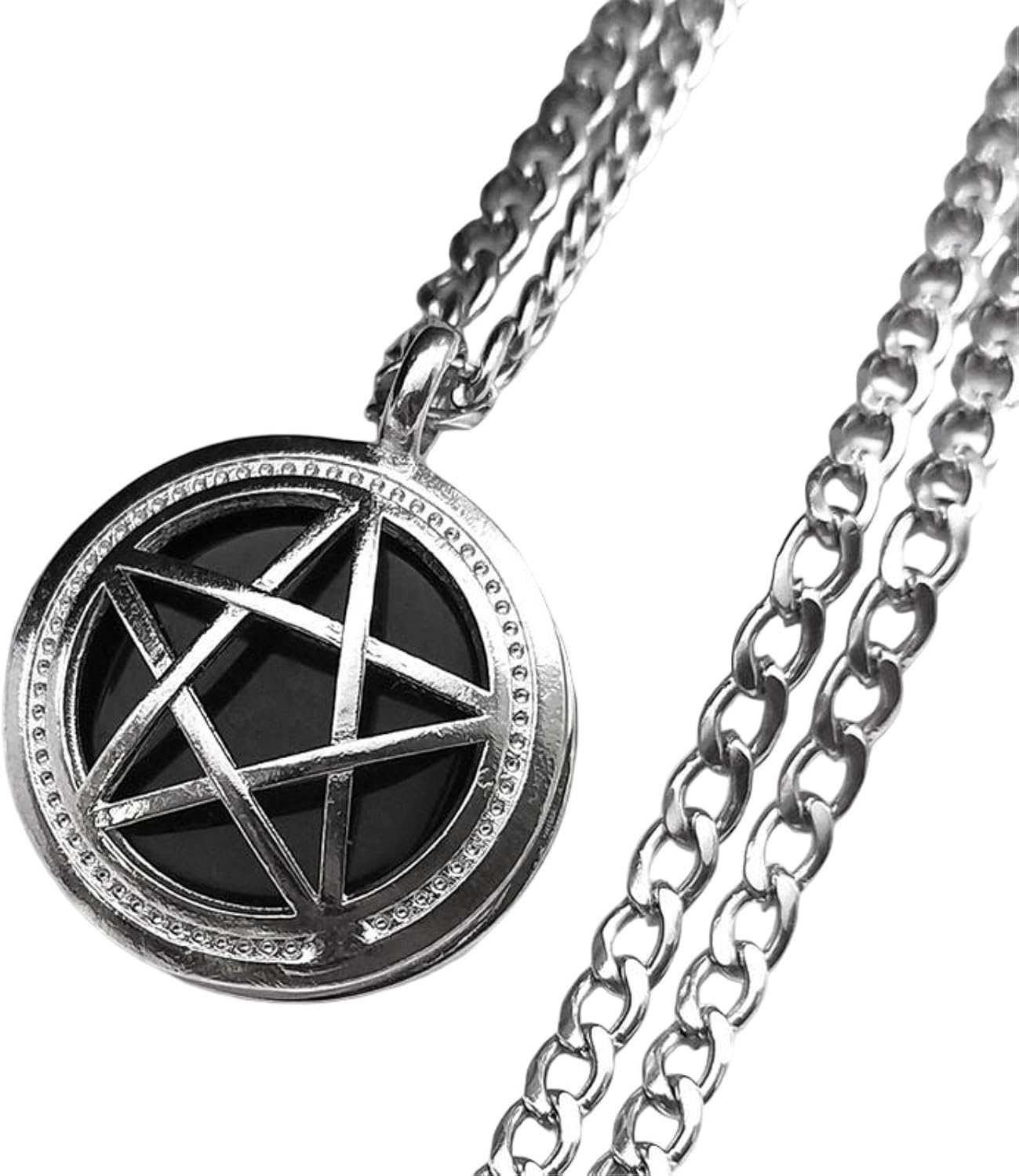 Amazon.com: Goth Hollow Pentagram Necklace for Women Men Stainless ...