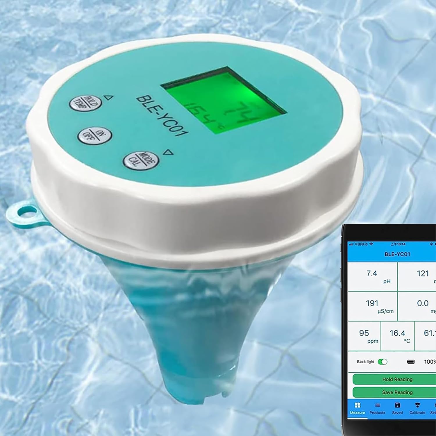 6 In 1 Smart Pool Water Quality Tester, Swimming Pool Spa Water Quality ...