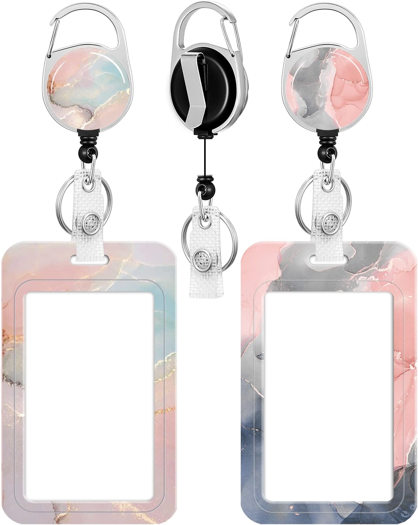 Amazon.com : 2 Pack Badge Holder and Heavy Duty Retractable Reel, ID ...