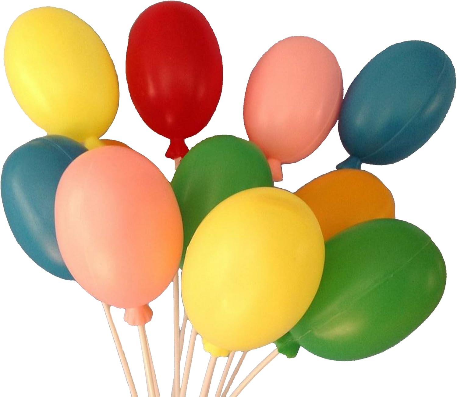 Amazon.com: Party Favors Plus 24 Plastic Balloons Picks Birthday ...