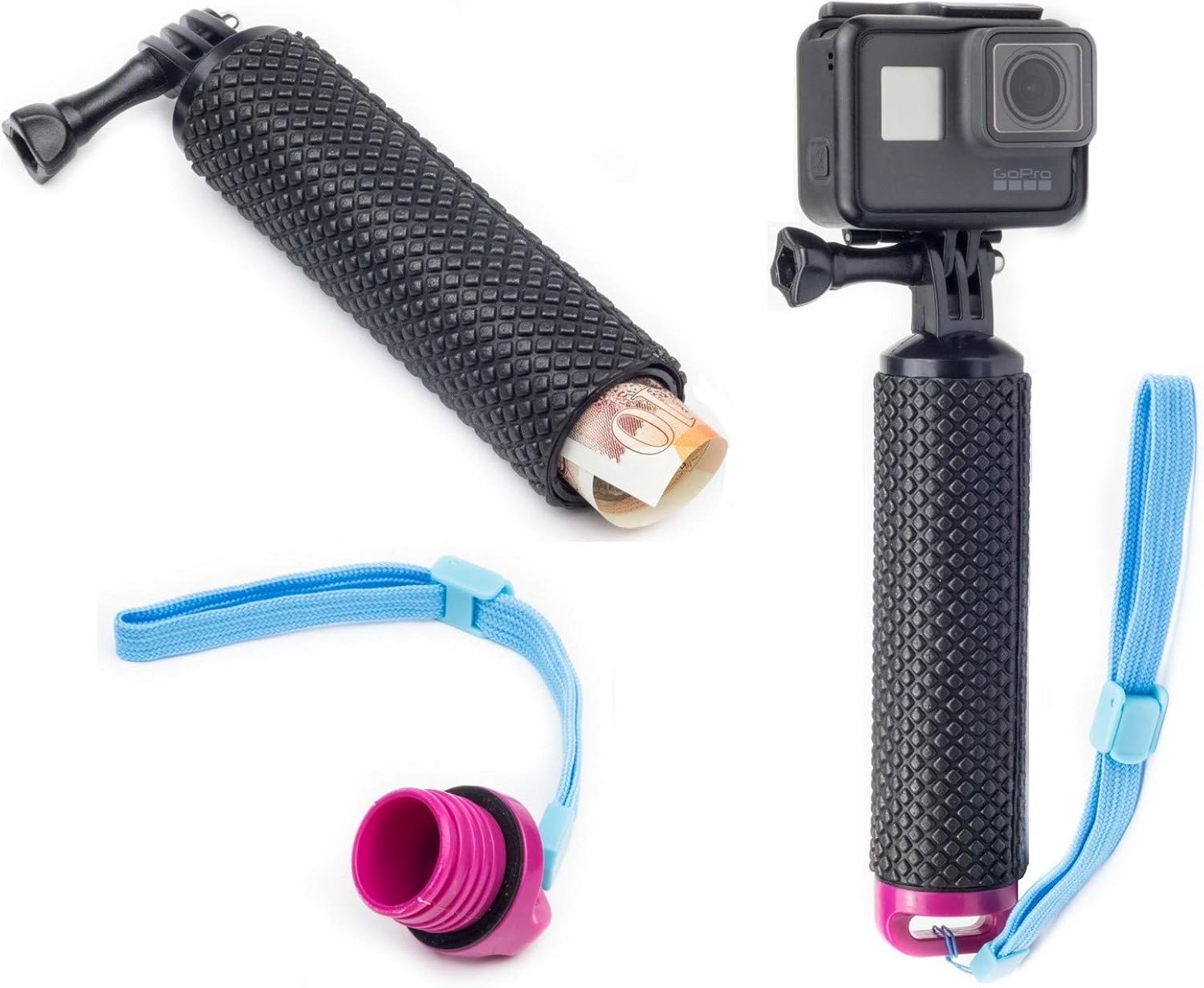 Amazon.com: DigiCharge Floating Stick Handle Grip Mount for Gopro ...