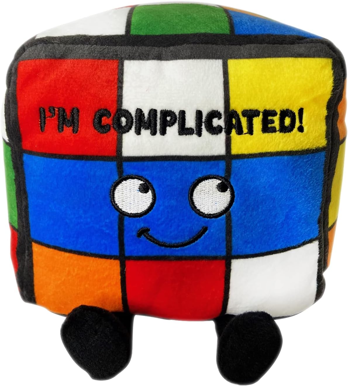 Amazon.com: Punchkins Cube Plushie - I'm Complicated Funny Cube Plush ...