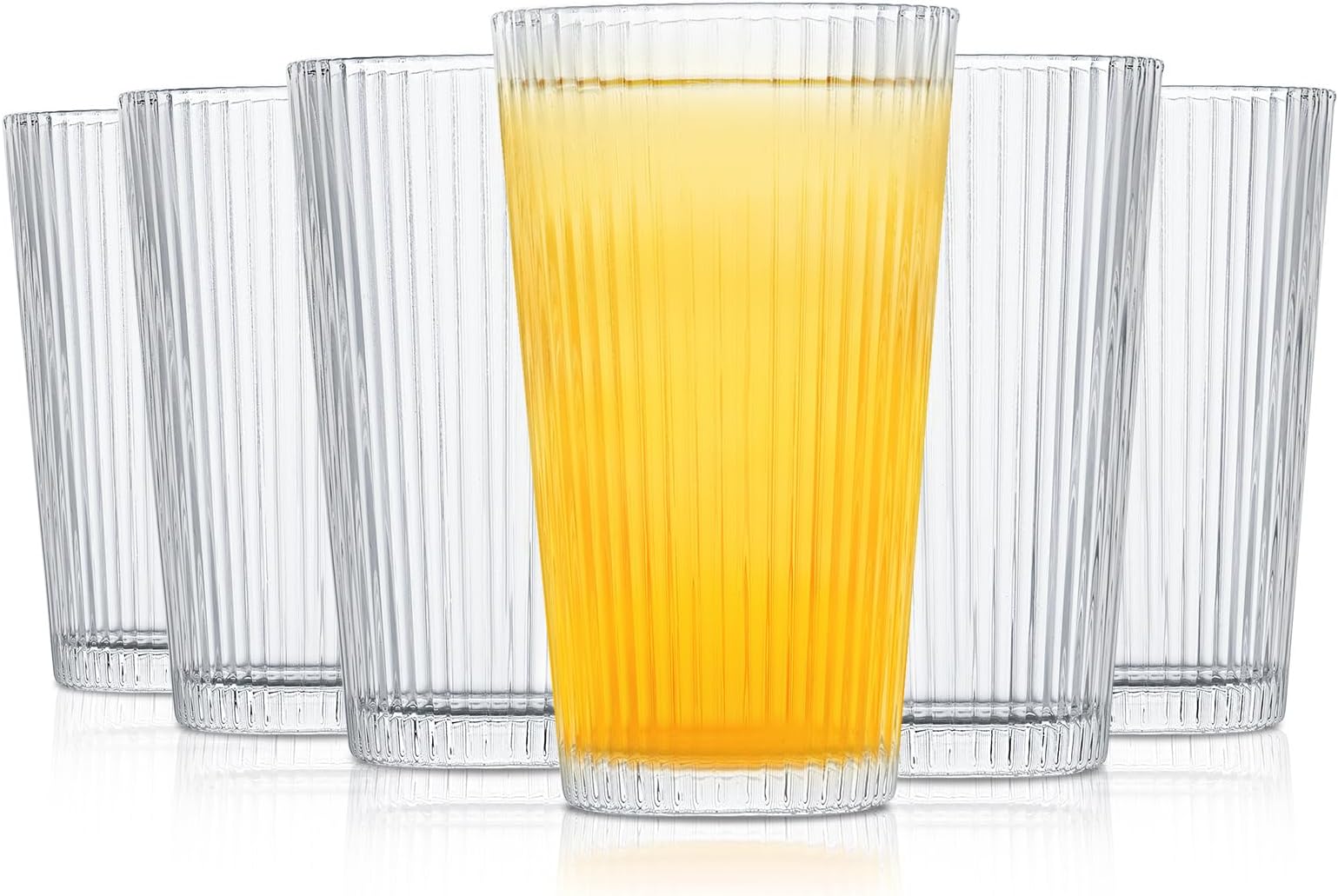 Amazon.com | ALINK 16 oz Drinking Glasses, Set of 6 Highball Glasses ...