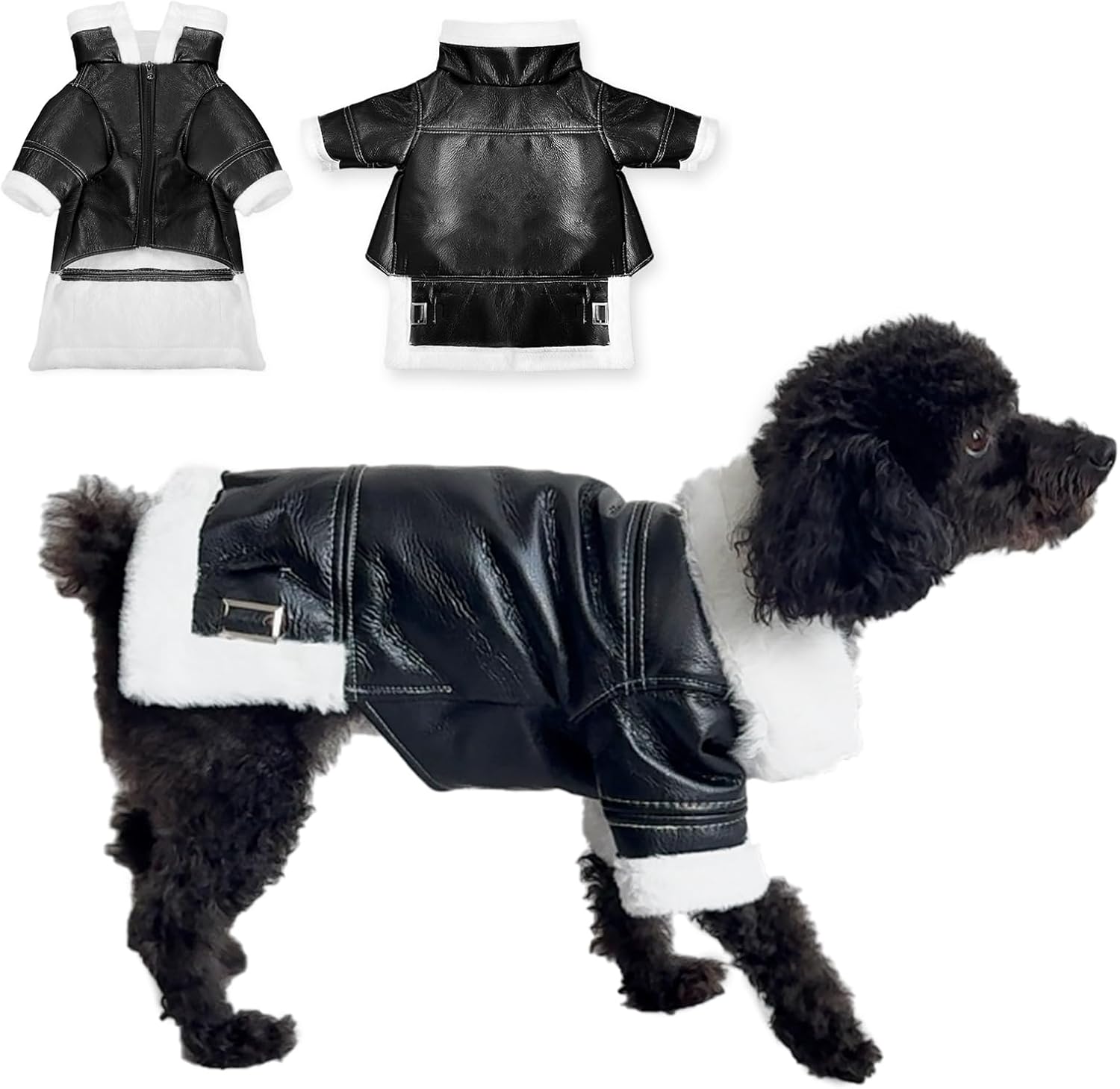 Amazon.com : Dog Leather Jacket, Dog Winter Leather Coats, Windproof ...