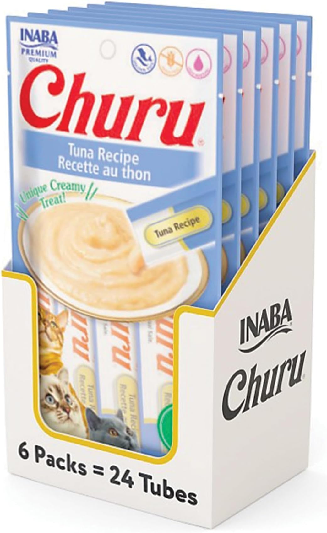 Inaba Churu Premios para Gato Sabor Atún, Puré Cremoso, Delicioso Sabor ...