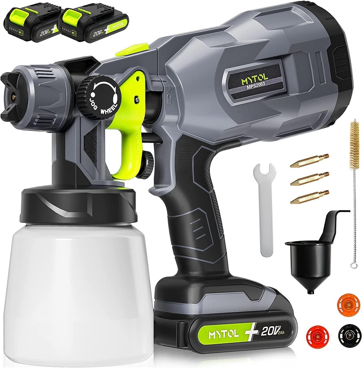 Amazon.com : Cordless Paint Sprayer with 2 * 20V 2.0Ah Batteries, MYTOL ...