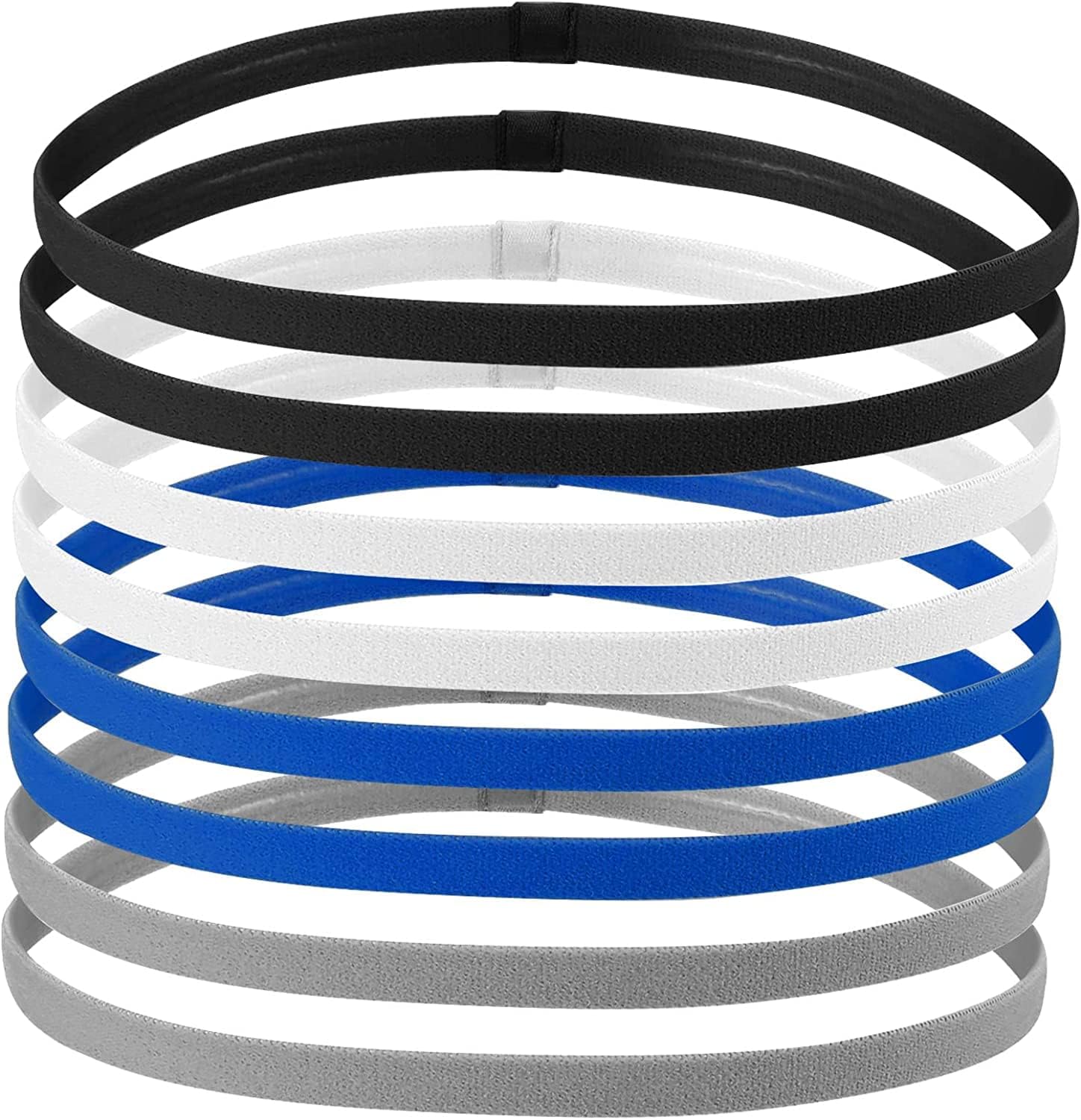 8 Pcs Sports Headband - Elastic Sports Hairbands Thin Headbands for ...