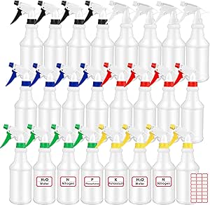 Amazon.com: Gerrii 24 Pcs 24oz Plastic Spray Bottle Bulk, Empty Refillable Squirt Bottles for ...