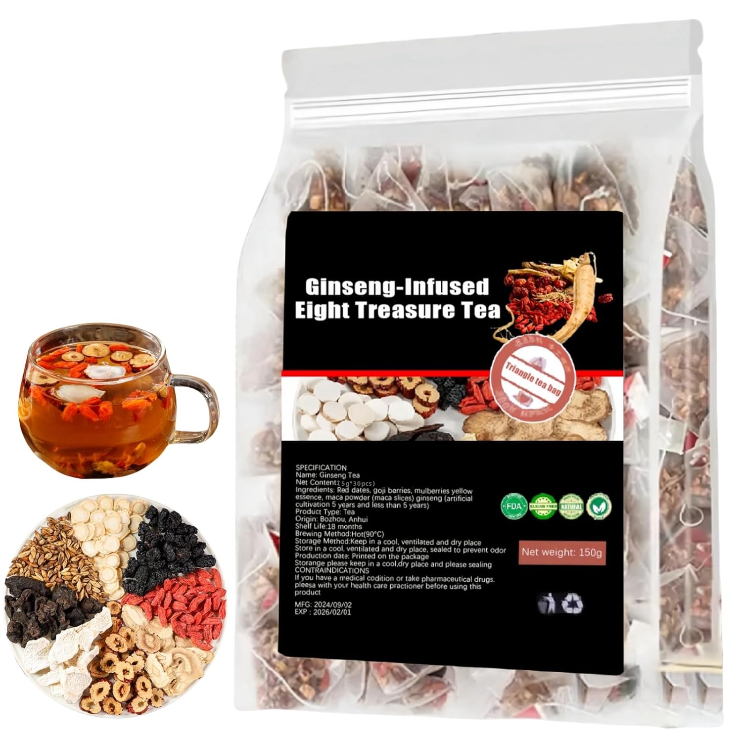 Ginseng-infused Eight Treasure Tea, Kidney Tea Australia | Ubuy