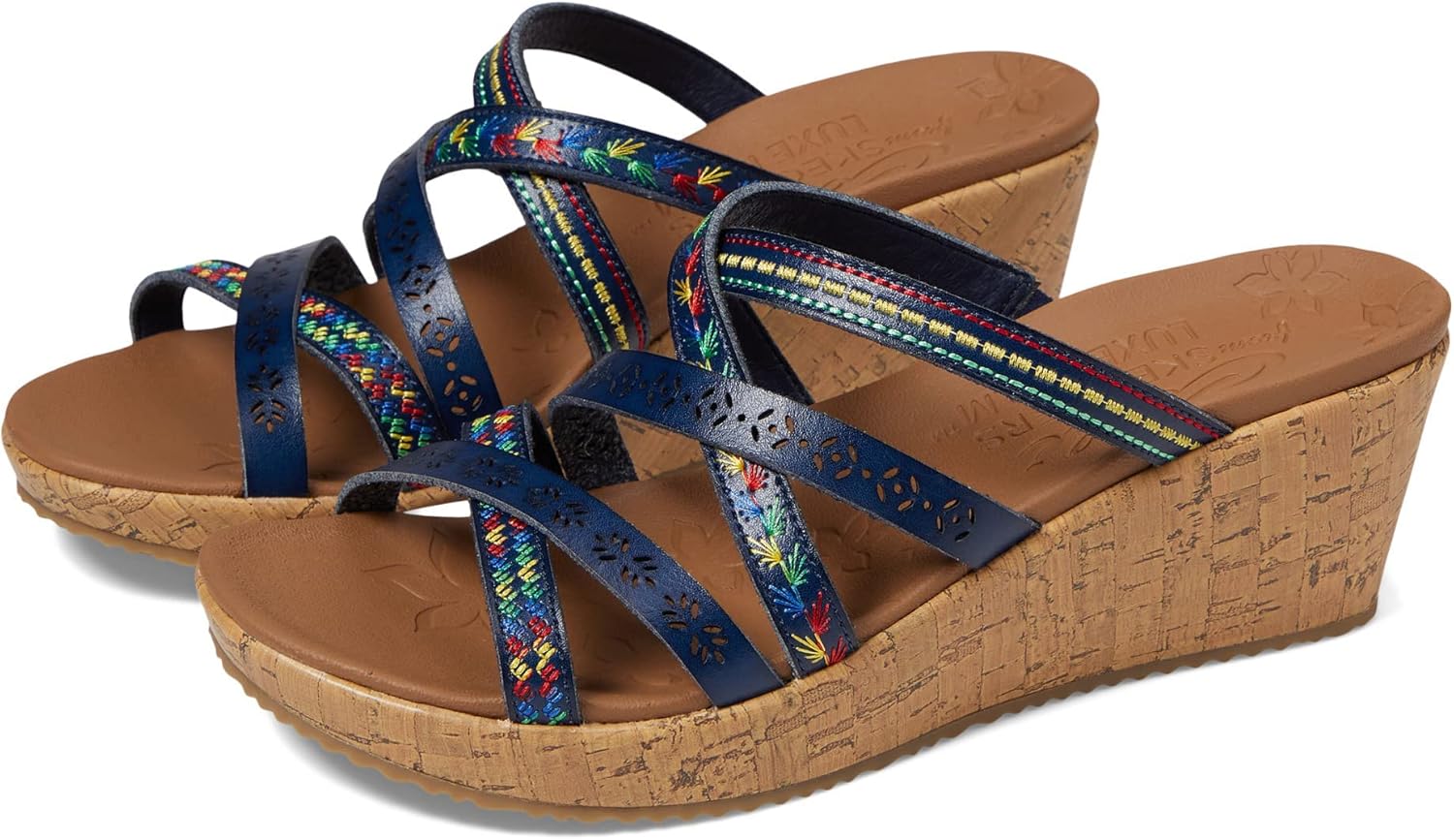 Amazon.com | Skechers Beverlee - Tiger Posse Navy Multi 8 B (M) | Slides