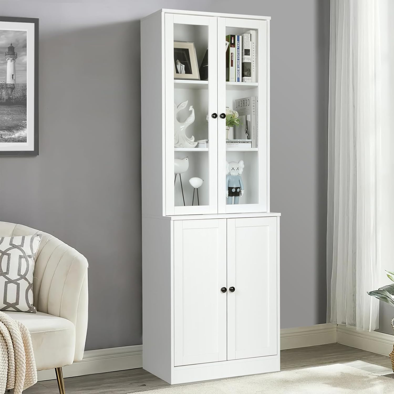 Amazon.com: VOWNER Vertical File Cabinet, 3-Tier Modern Bookshelf with ...