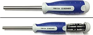Berner Megapro Screwdriver with Bit Storage in the Handle Includes 12 ...