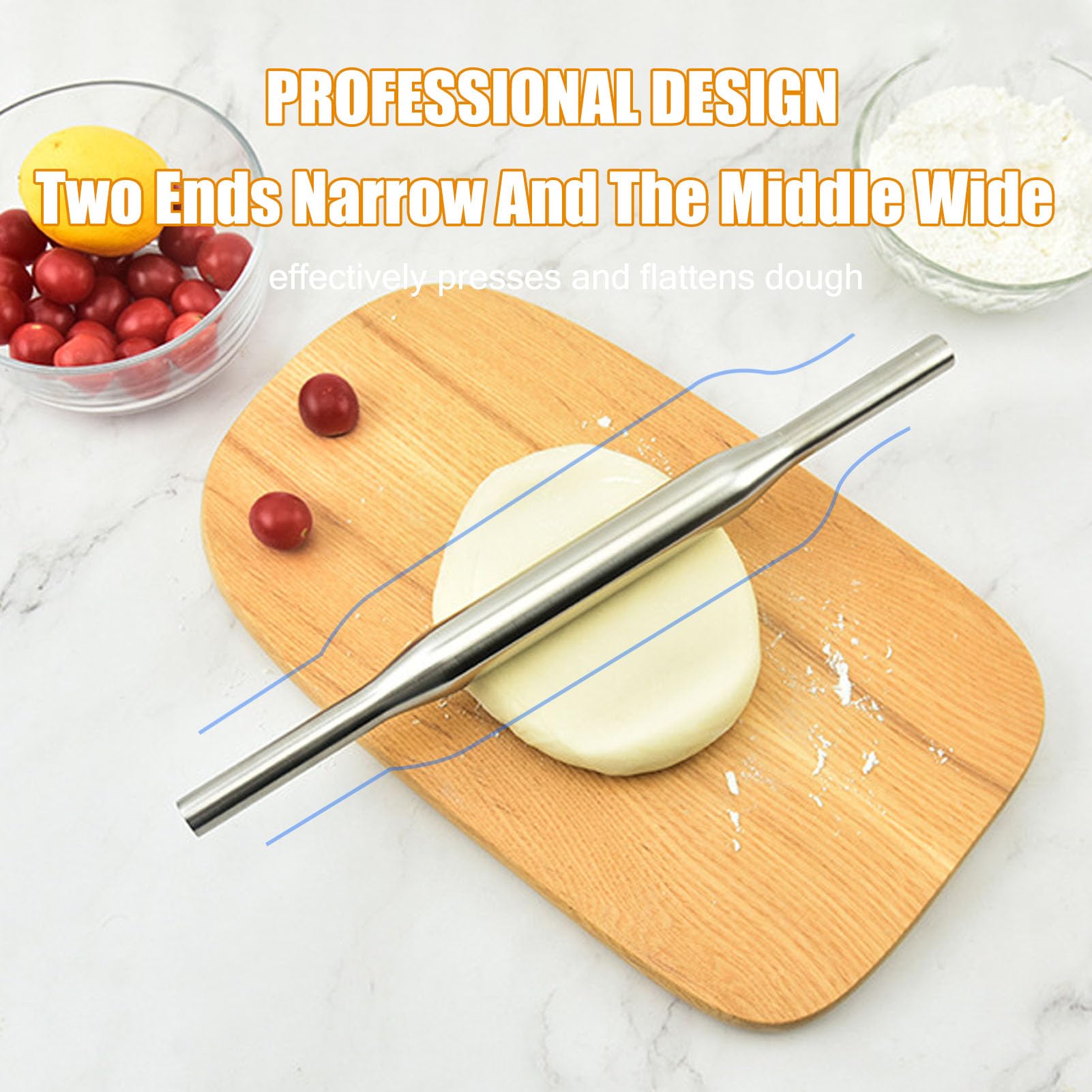 Snapklik.com : Rolling Pin, Non-stick 304 Stainless Steel Rolling Pin ...