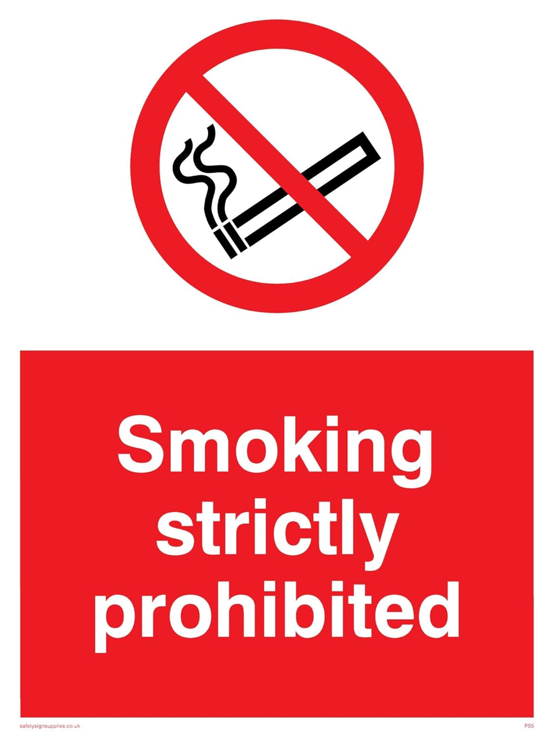 Viking Signs PS5-A5P-3M”Smoking Strictly Prohibited” Sign, Plastic, 3 ...