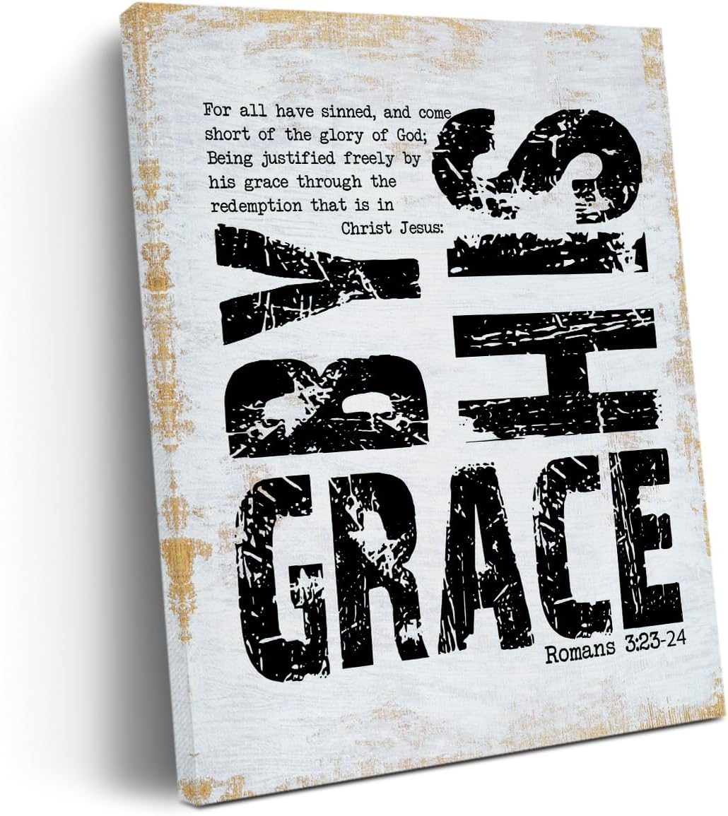Amazon.com: Inspirational Retro Faith Cross Christian Canvas Wall Art ...