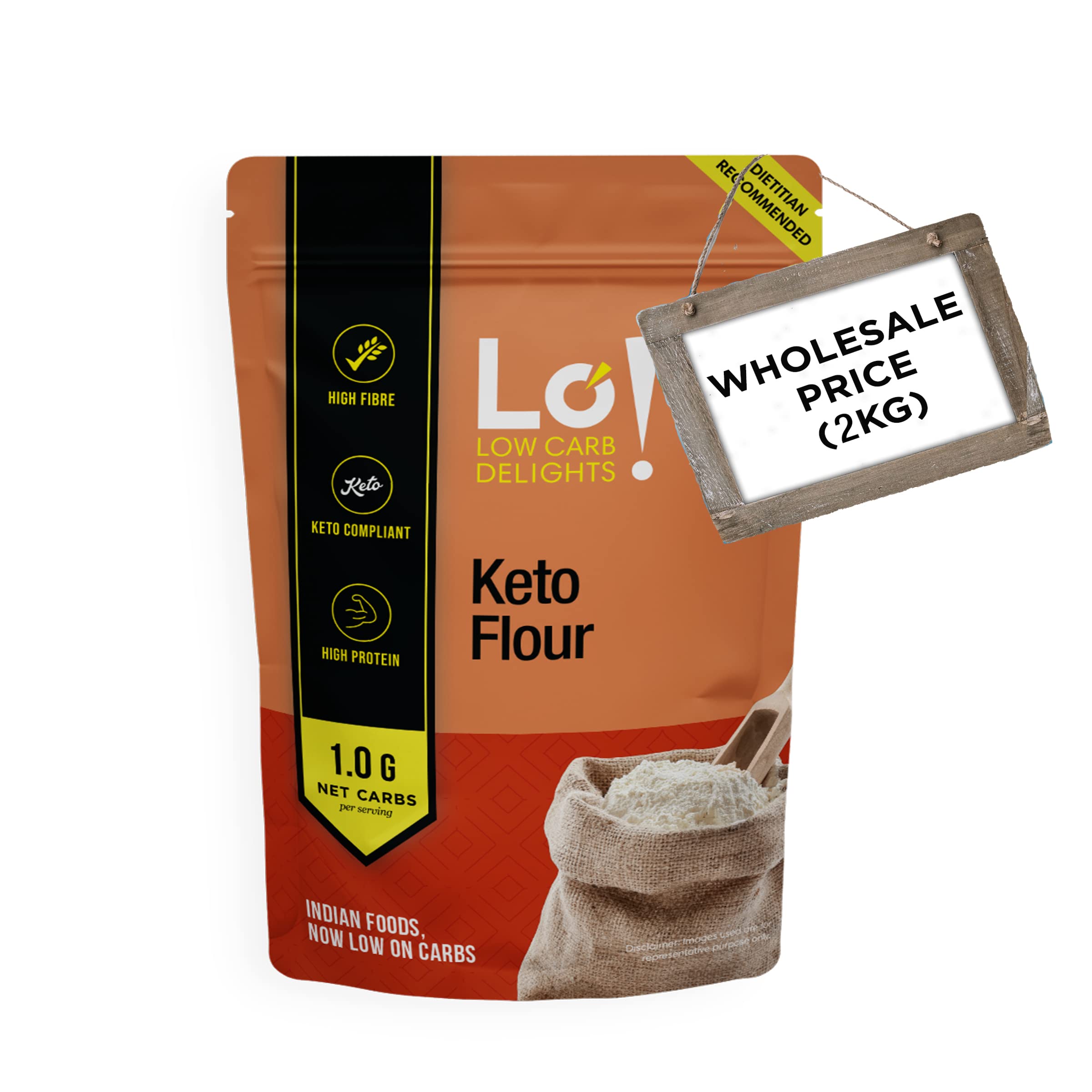 Lo! Foods - Keto Flour (2 Kg) | No SOYA | 1g Net Carb Per Roti ...