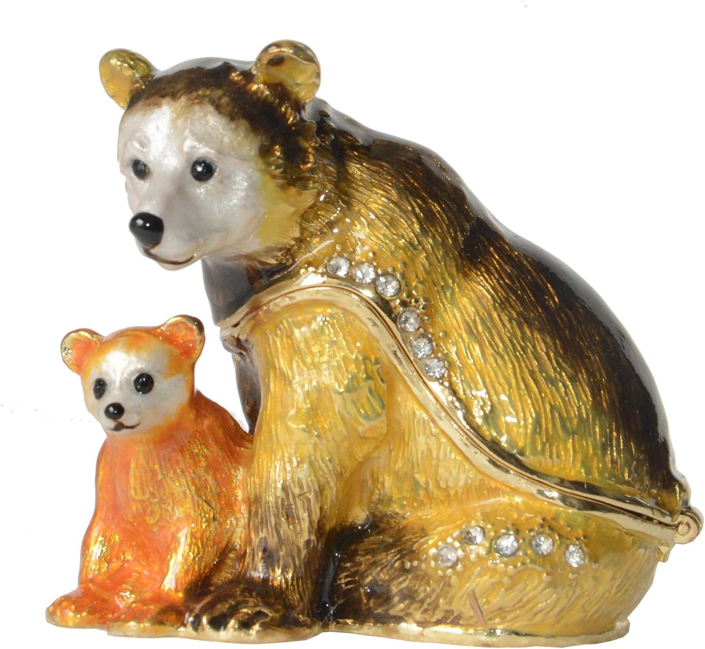 Amazon.com: Bejeweled Bear Trinket Jewelry Box Animal Figurines ...